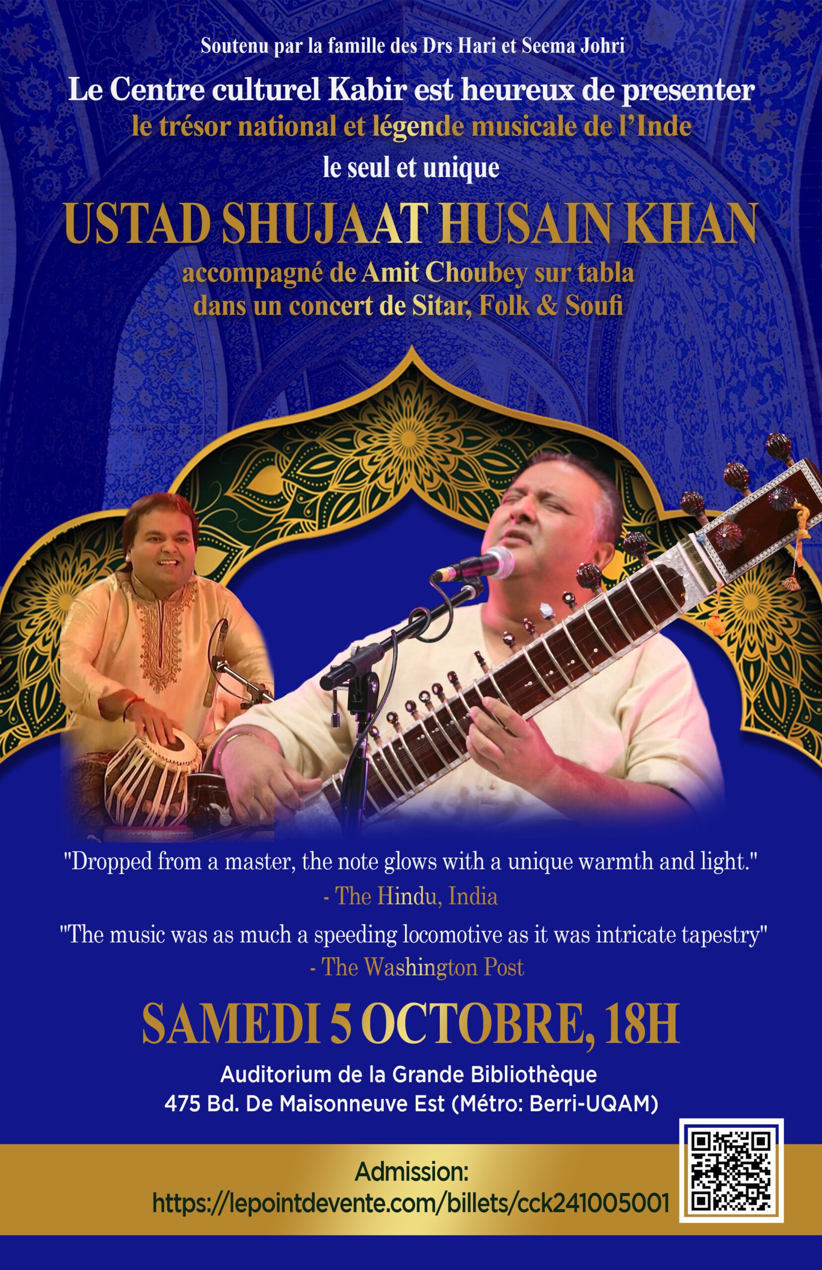 Ustad Shujaat Husain Khan (Montréal) - Le Centre Kabir pour les Arts ...